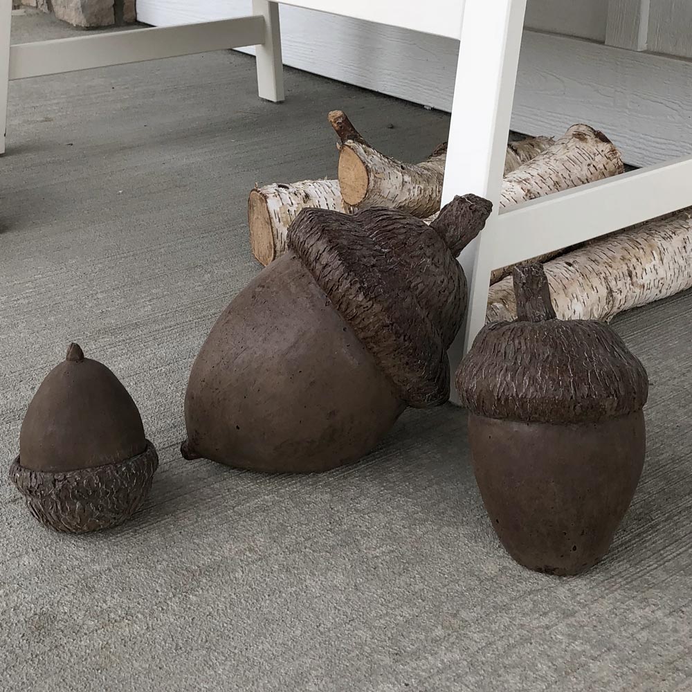 Cast Stone Acorn Trio | White Flower Farm
