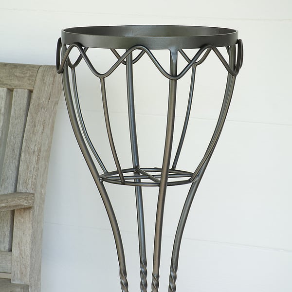Tall Veranda Plant Stand, Graphite | White Flower Farm