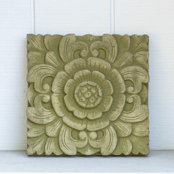 Cast Stone Floral Plaque, English Moss | White Flower Farm